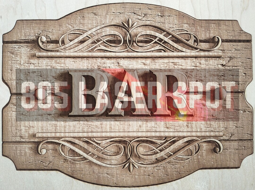 Digital Design File - Bar Sign - Glowforge - Laser Ready - Engrave ...