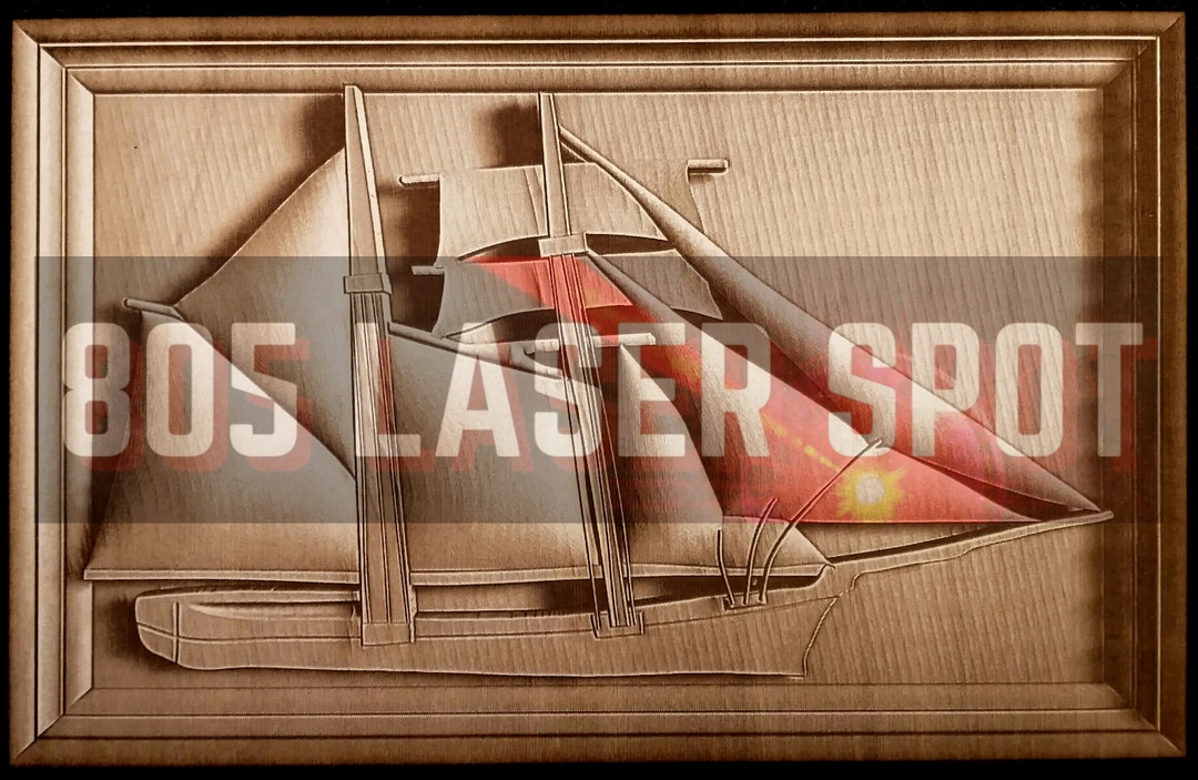 Digital Design File - Sail Boat - Glowforge - Laser Ready - Engrave ...