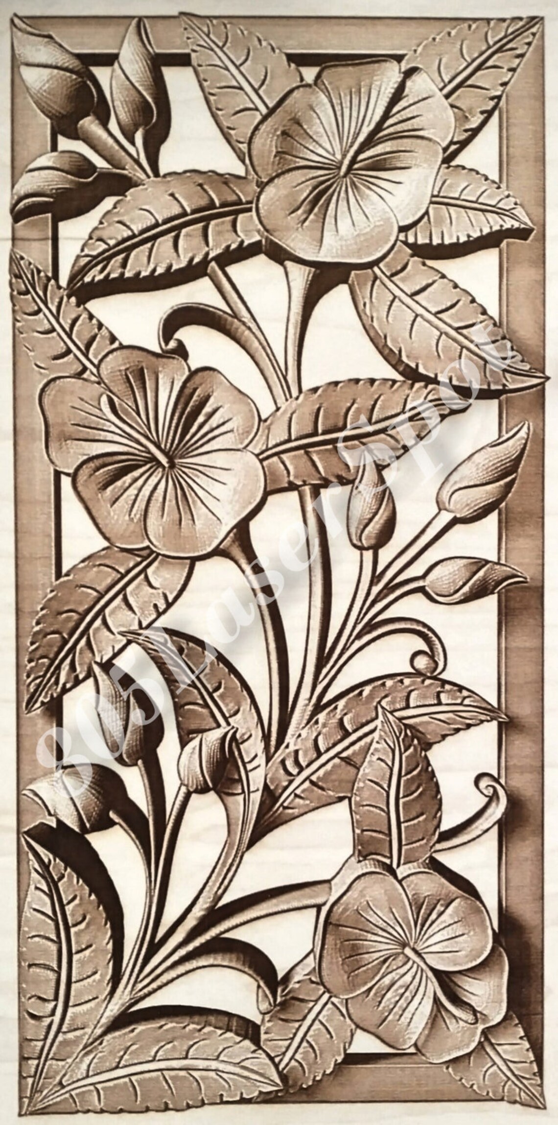 Digital Design File Flower Plaque Glowforge Laser Ready - Etsy