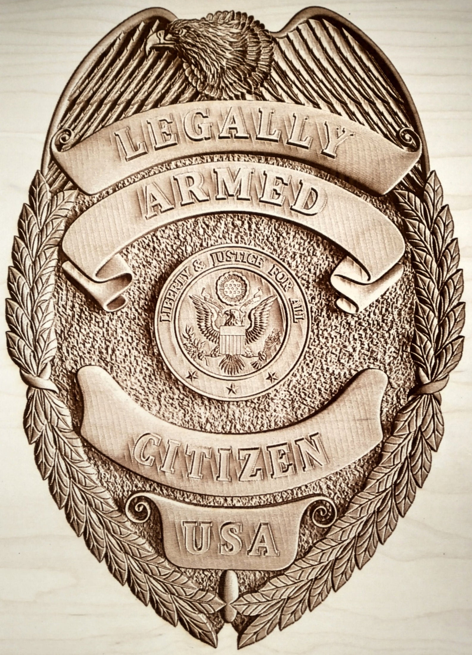 Digital Design File Legally Armed Citizen Badge Glowforge | Etsy