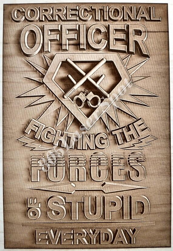 Digital Design File Correctional Officer Plaque Glowforge - Etsy