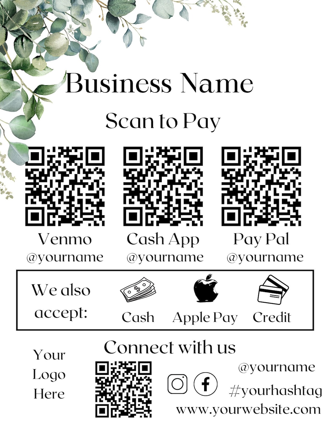 Editable Payment Scanner - Etsy