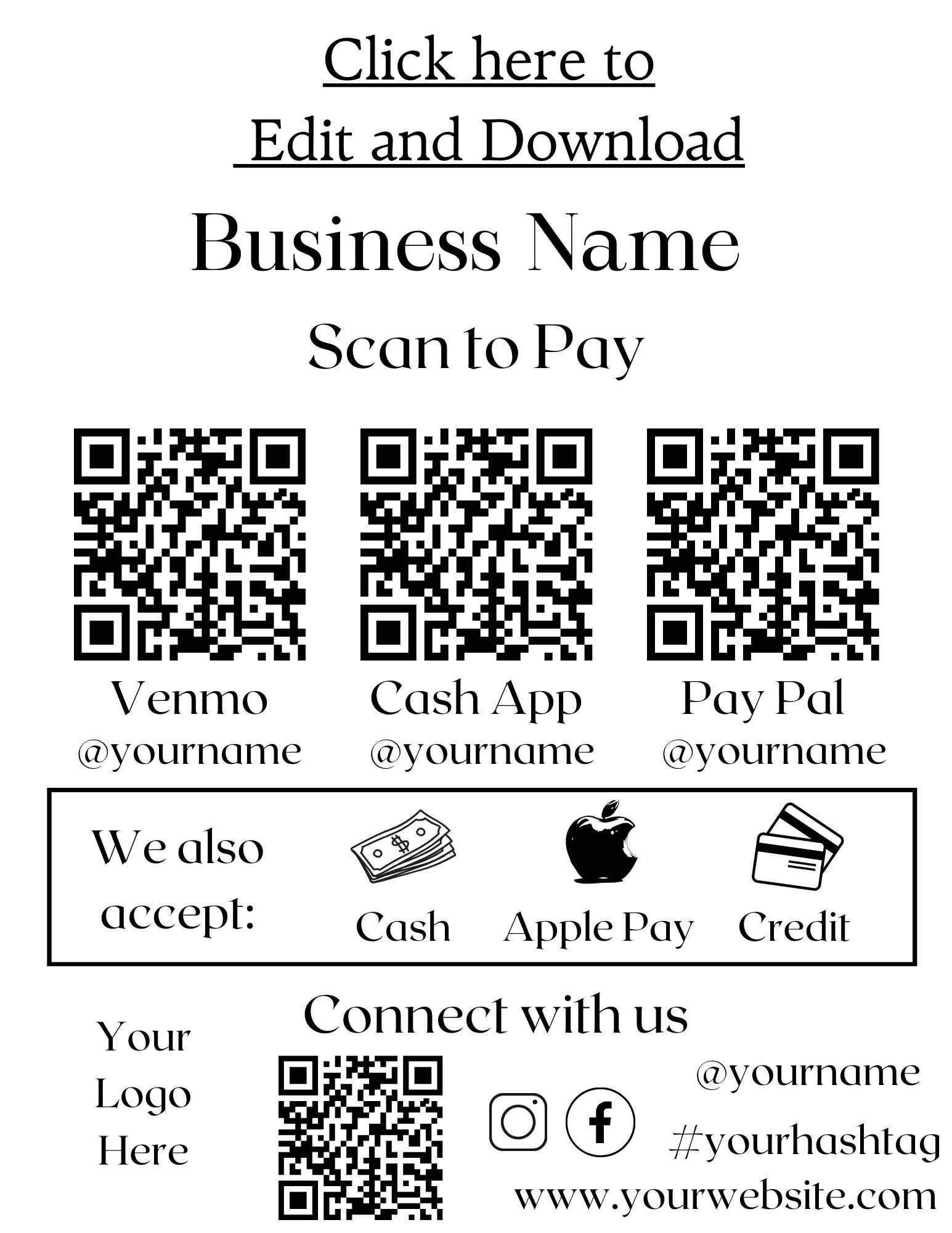 Editable Payment Scanner - Etsy