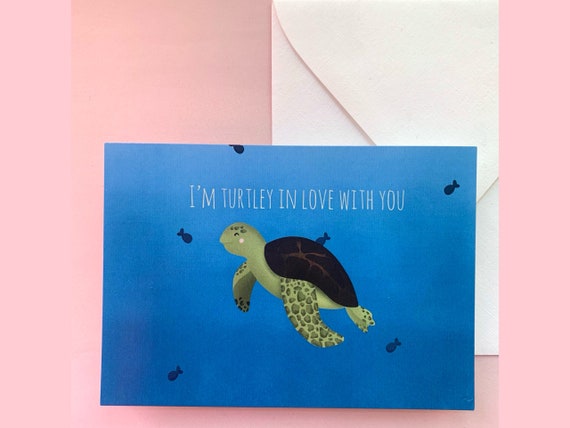 Im Turtley in Love With You A5 A6 Postcard Turtle | Etsy Australia