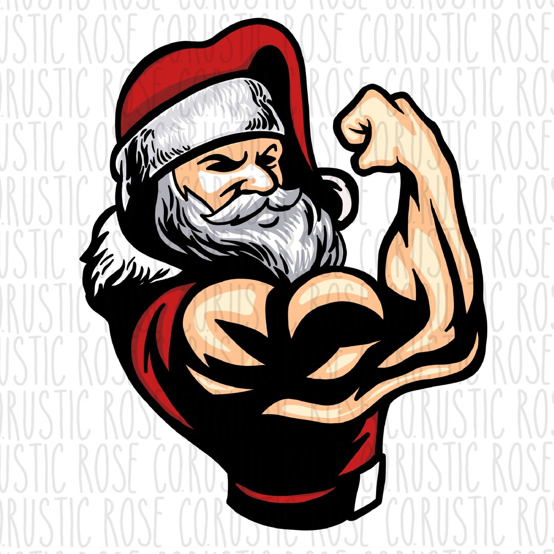 Muscle Santa Claus- Body Builder - Sublimation Design, PNG File, Clip ...