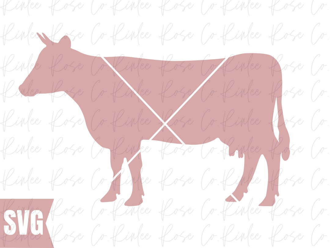 Cow Body Silhouette Svg, Farm Animal Cut File, Body of Cow Svg, Simple ...