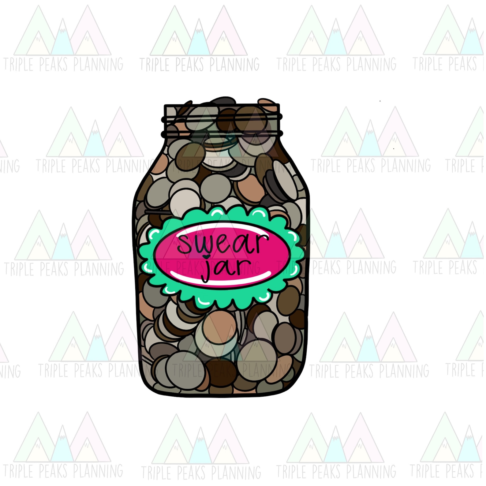 Swear Jar Digital Die Cut, Instant Download, Planner Printable ...