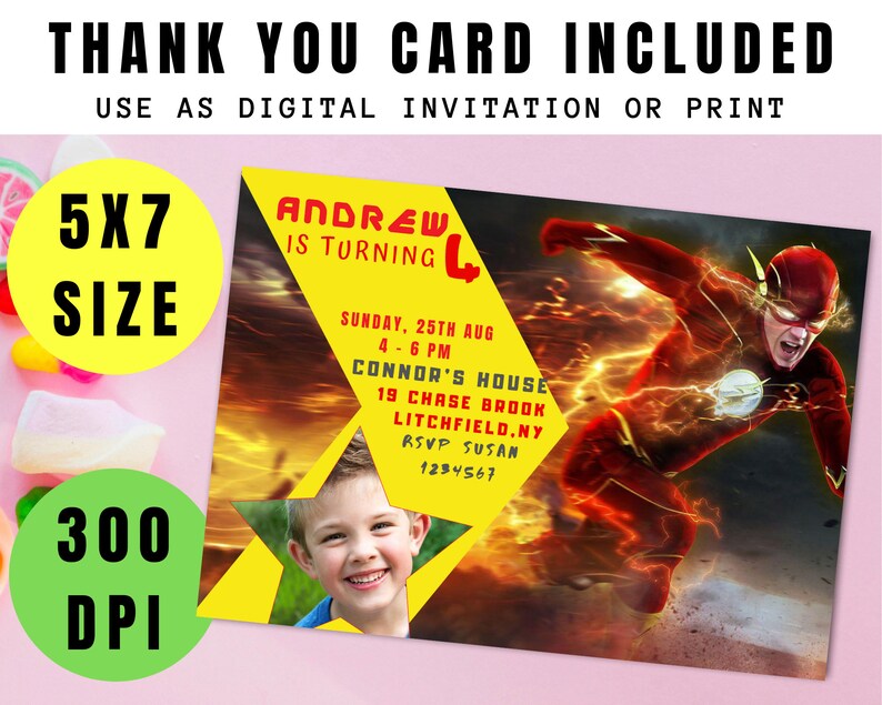 Flash superhero Birthday Flash theme party Superhero | Etsy