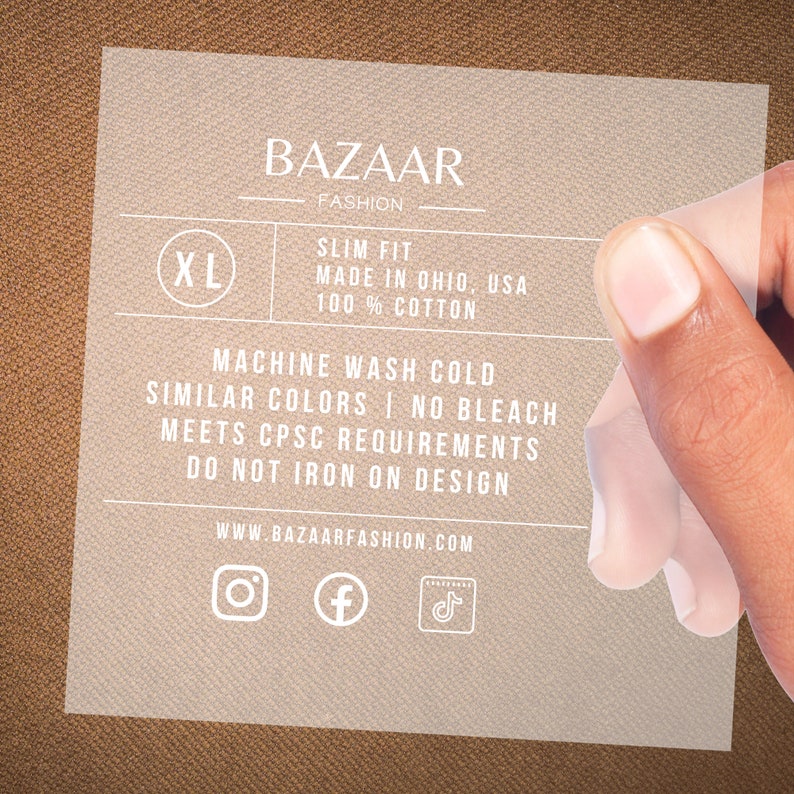 50 Pcs IRON ON LABELS for Clothing Custom Shirt Labels Transfer Labels ...