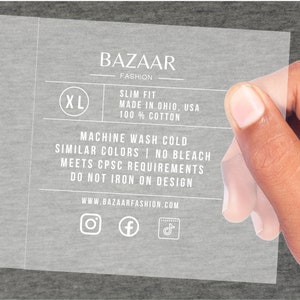 50 Pcs IRON ON LABELS for Clothing | Custom Shirt Labels | Transfer ...