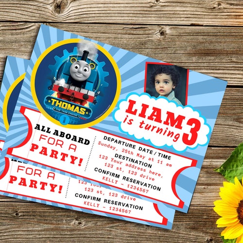 Thomas the Train Birthday Invitation digital Download - Etsy