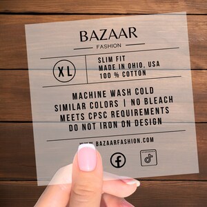 50 Pcs IRON ON LABELS for Clothing | Custom Shirt Labels | Transfer ...