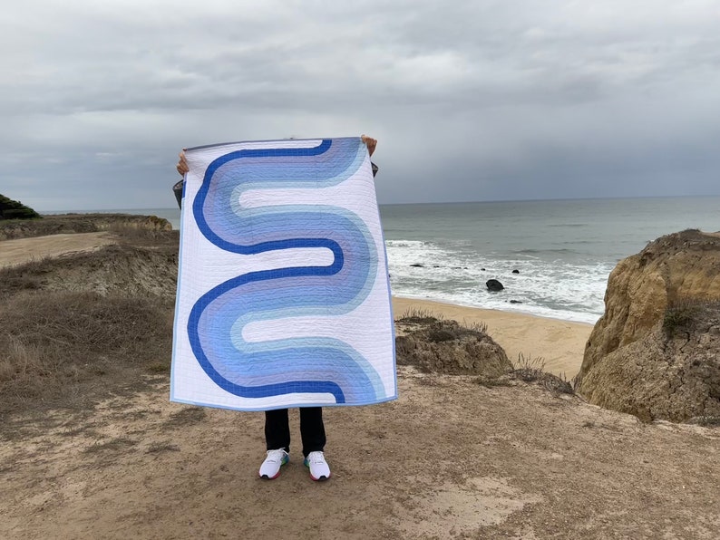 Blue Looperette Quilt With Blue Octopus Backing - Etsy