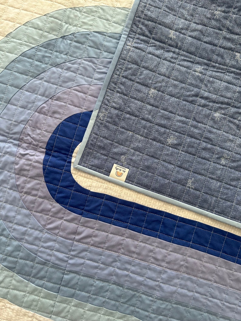 Blue Looperette Quilt With Blue Octopus Backing - Etsy