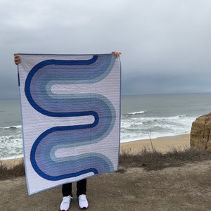 Blue Looperette Quilt With Blue Octopus Backing - Etsy