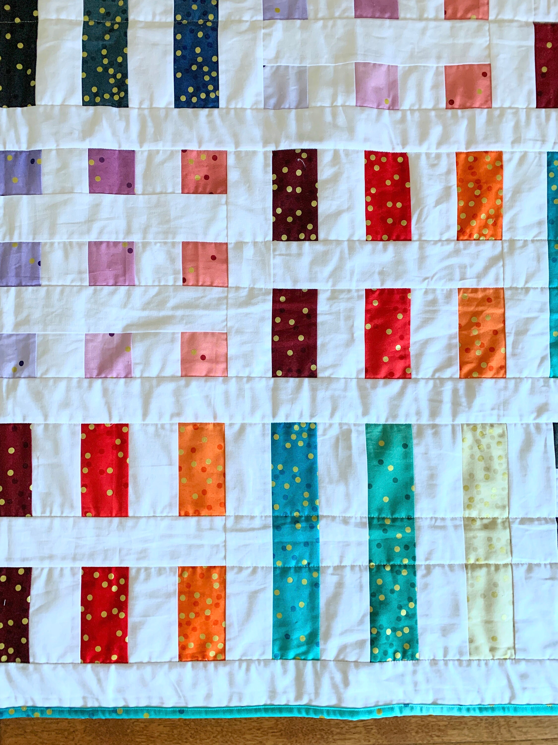 Dot and Dash Throw Quilt Made With Ombre Confetti Dot Fabric - Etsy