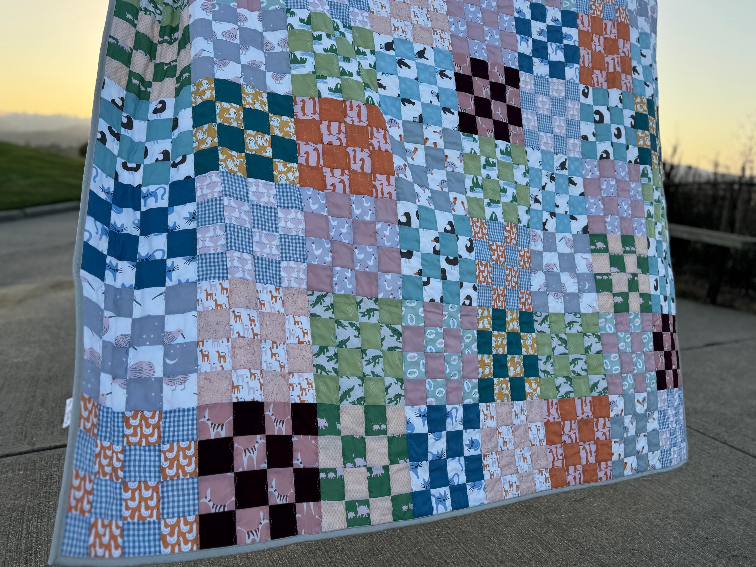 Cute Animal Small Squares Large Throw Quilt, 16 Patch - Etsy