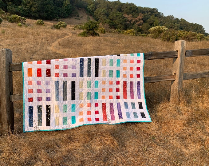 Dot and Dash Throw Quilt Made With Ombre Confetti Dot Fabric - Etsy