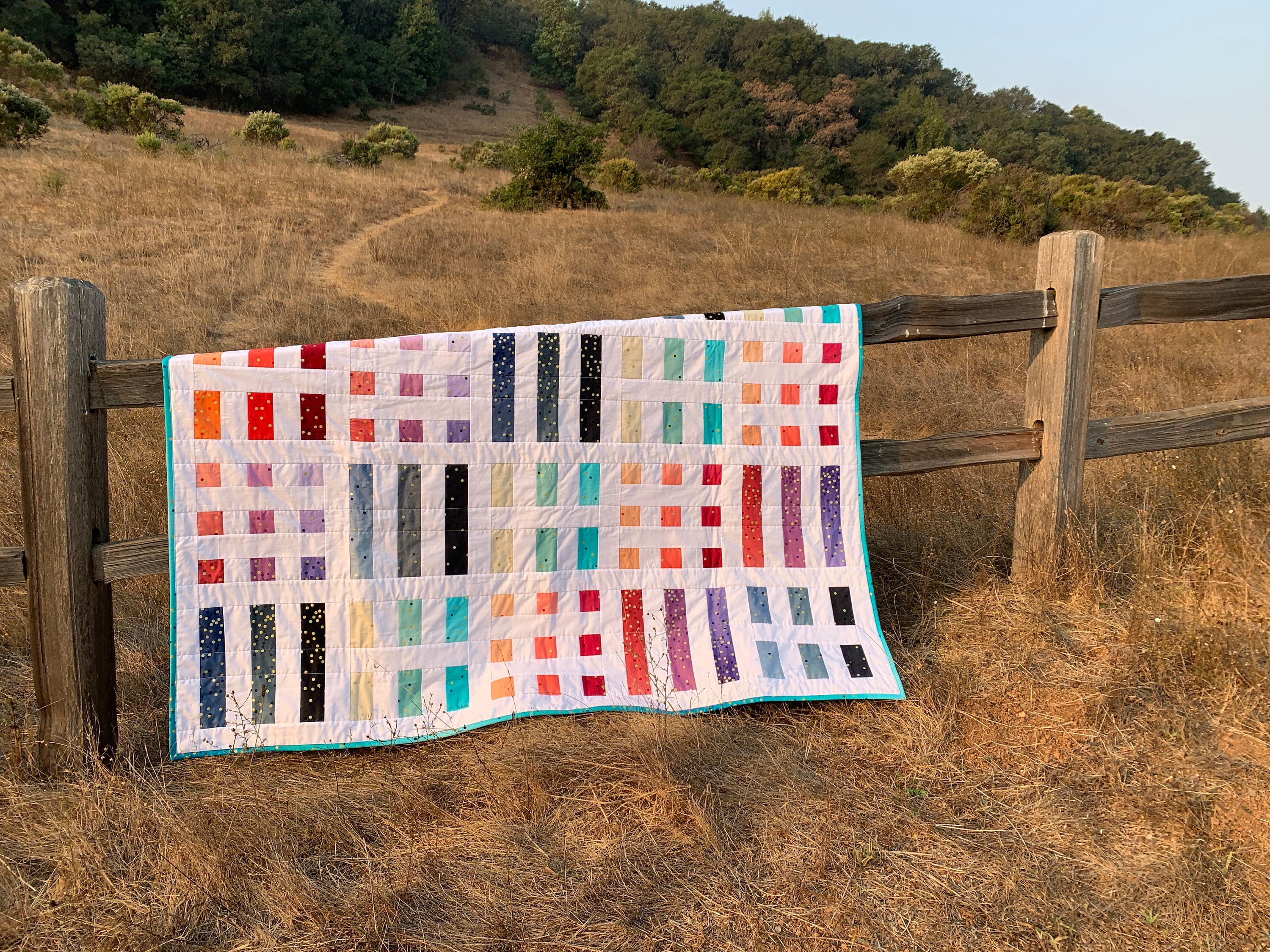 Dot and Dash Throw Quilt Made With Ombre Confetti Dot Fabric - Etsy