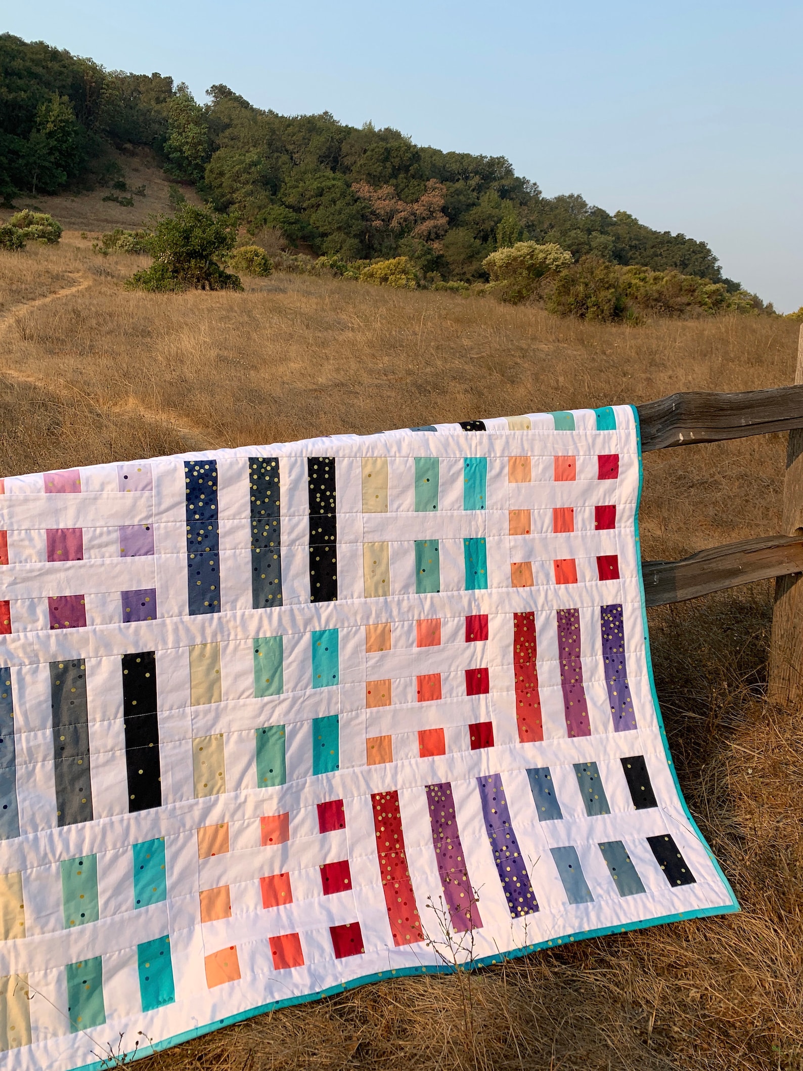 Dot and Dash Throw Quilt Made With Ombre Confetti Dot Fabric - Etsy