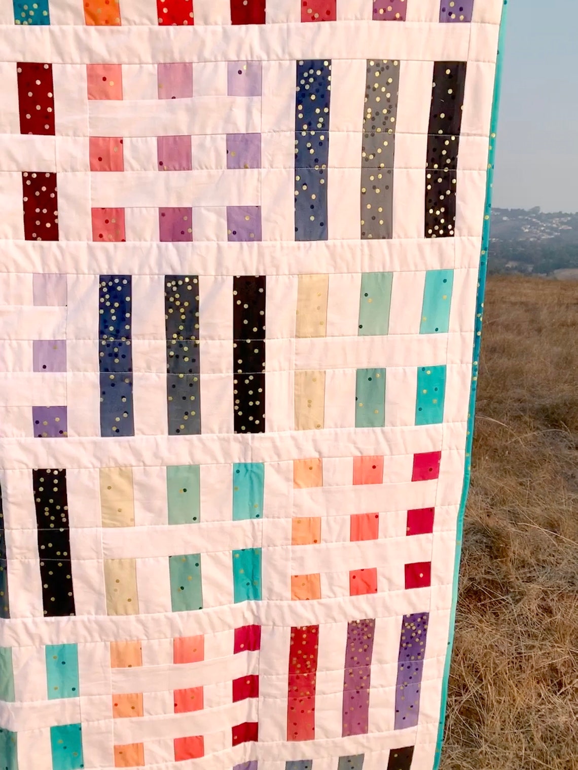 Dot and Dash Throw Quilt Made With Ombre Confetti Dot Fabric - Etsy