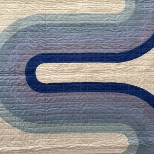 Blue Looperette Quilt With Blue Octopus Backing - Etsy