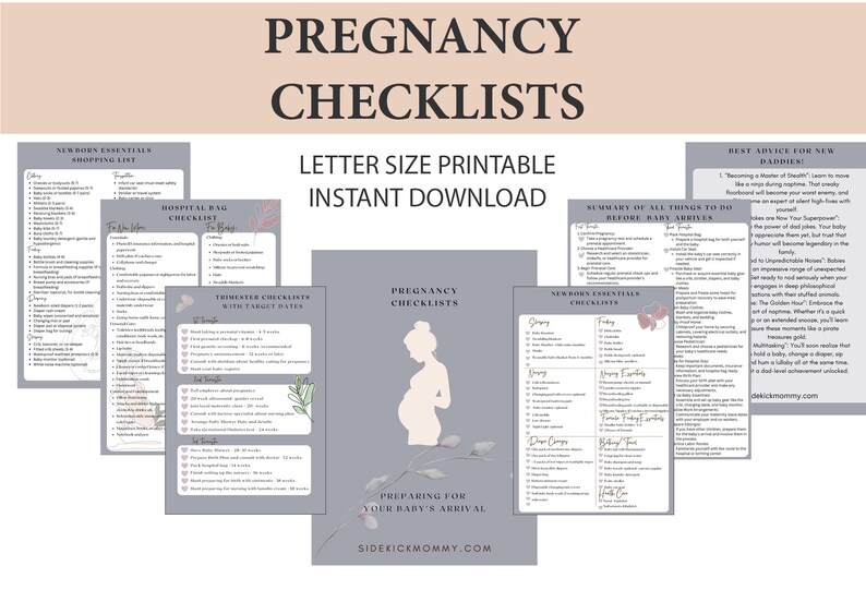 Pregnancy Checklists Bundle Printable, Pregnancy to Do Lists PDF ...
