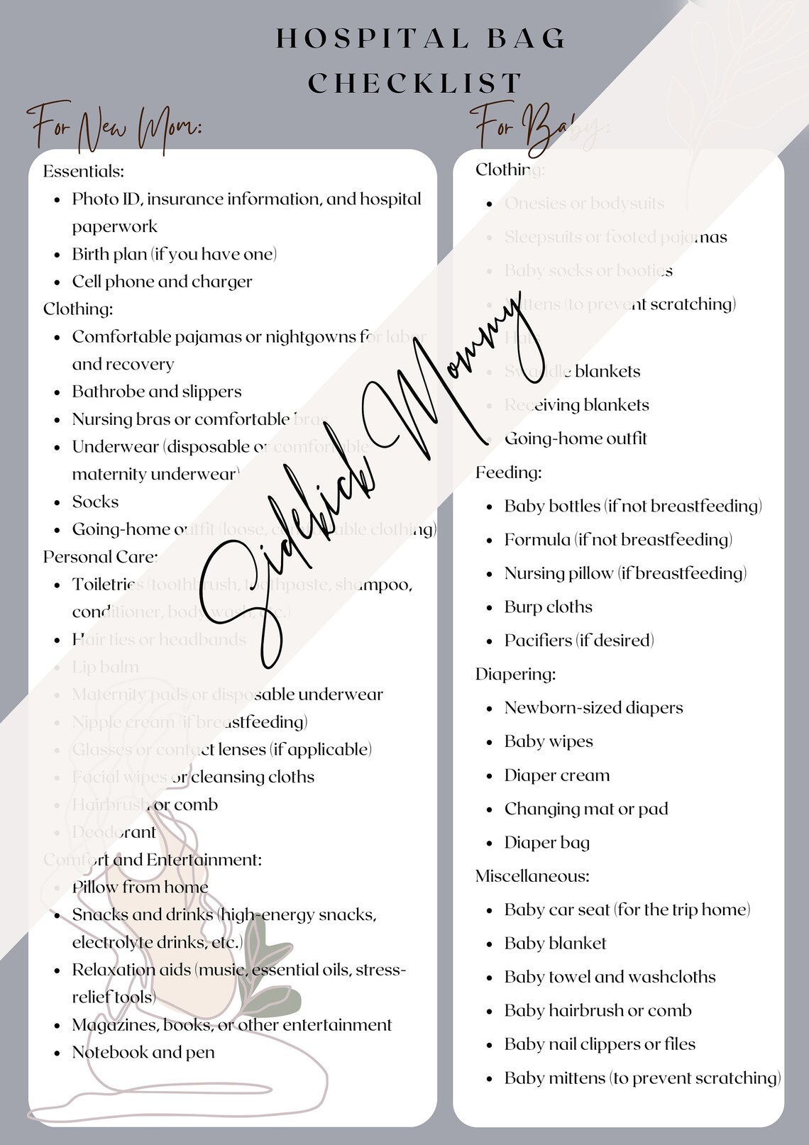 Pregnancy Checklists Bundle Printable, Pregnancy to Do Lists PDF ...