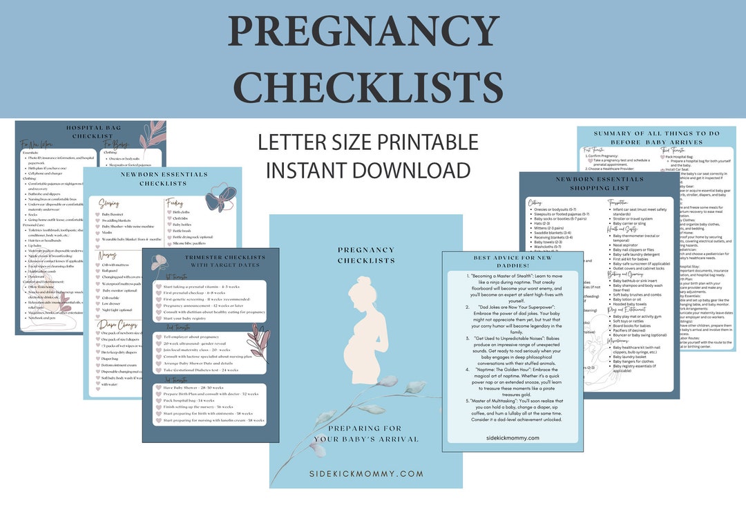 Pregnancy Checklists Bundle Printable, Pregnancy to Do Lists PDF ...