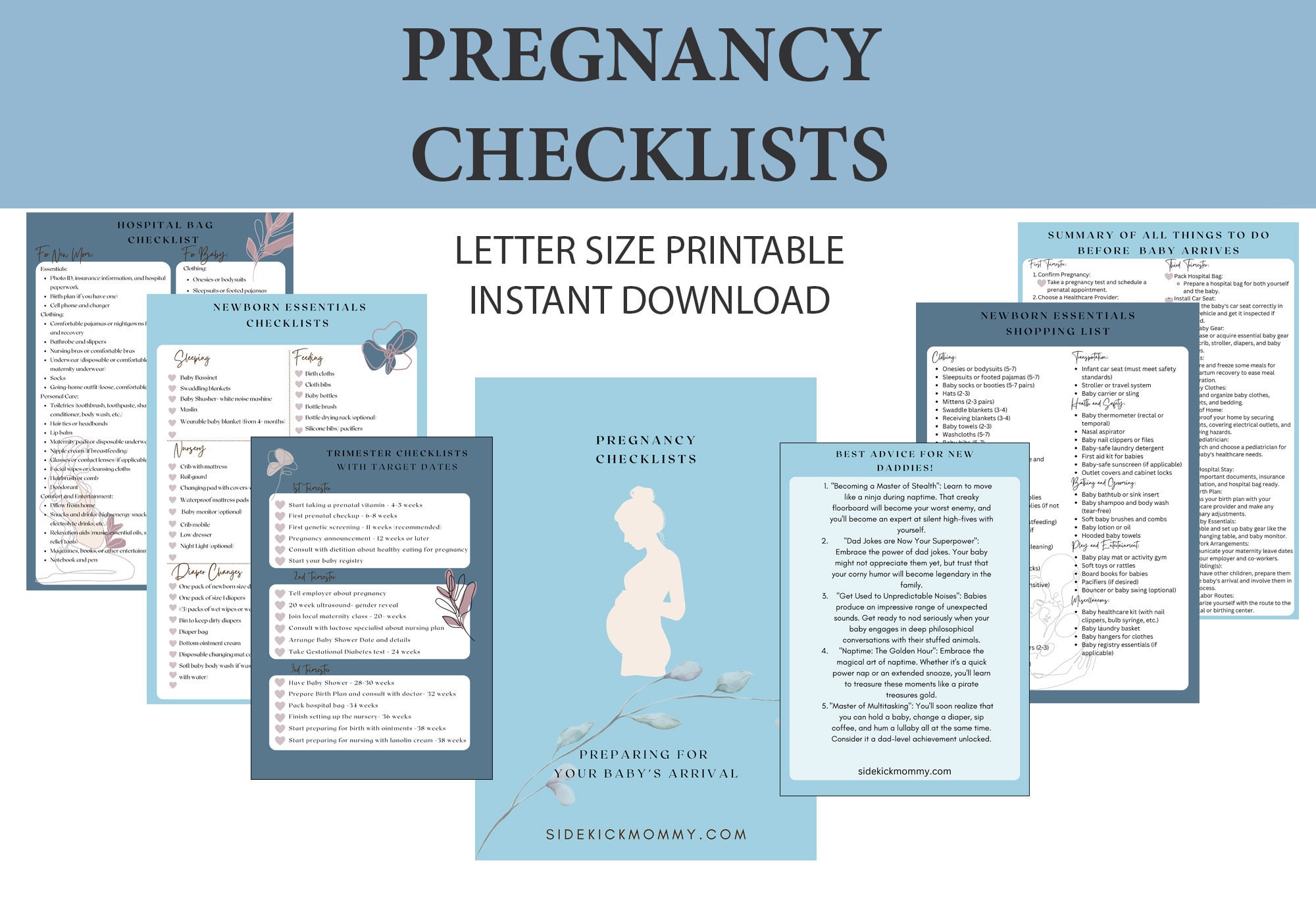 Pregnancy Checklists Bundle Printable, Pregnancy to Do Lists PDF ...