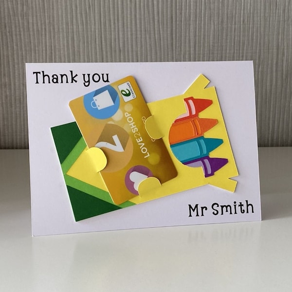 Handmade Personalised Teacher Thank You Gift Card Holder - 60+ Gift ...