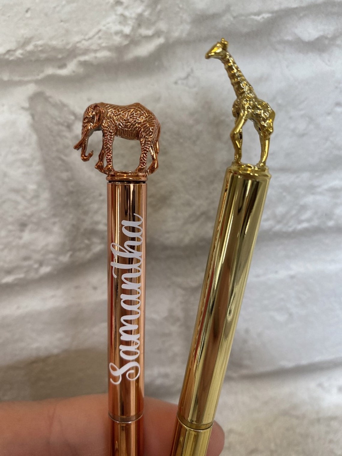 Personalised Gold Giraffe Pen Black Ink | Etsy