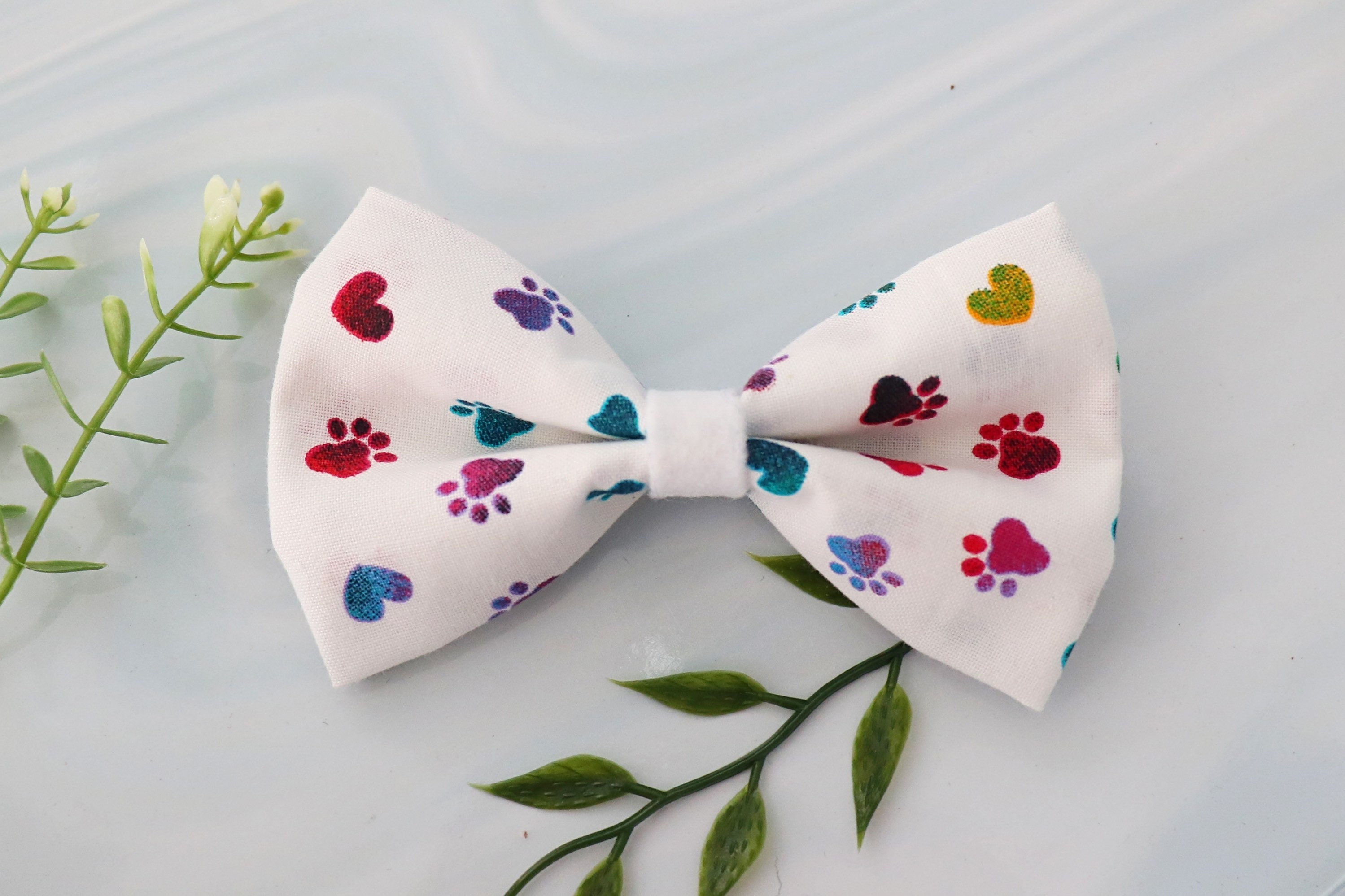 Colorful Neon Paw Print Pet Bow Tie Perfect for Dogs - Etsy