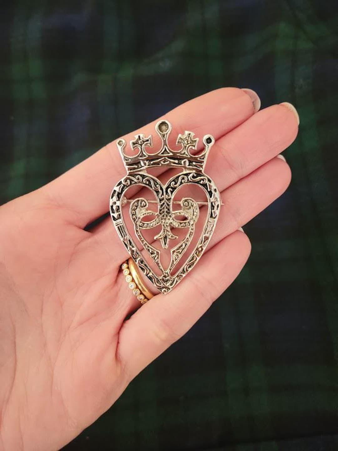 Scottish Heart and Crown Brooch, Traditional Love Token - Etsy