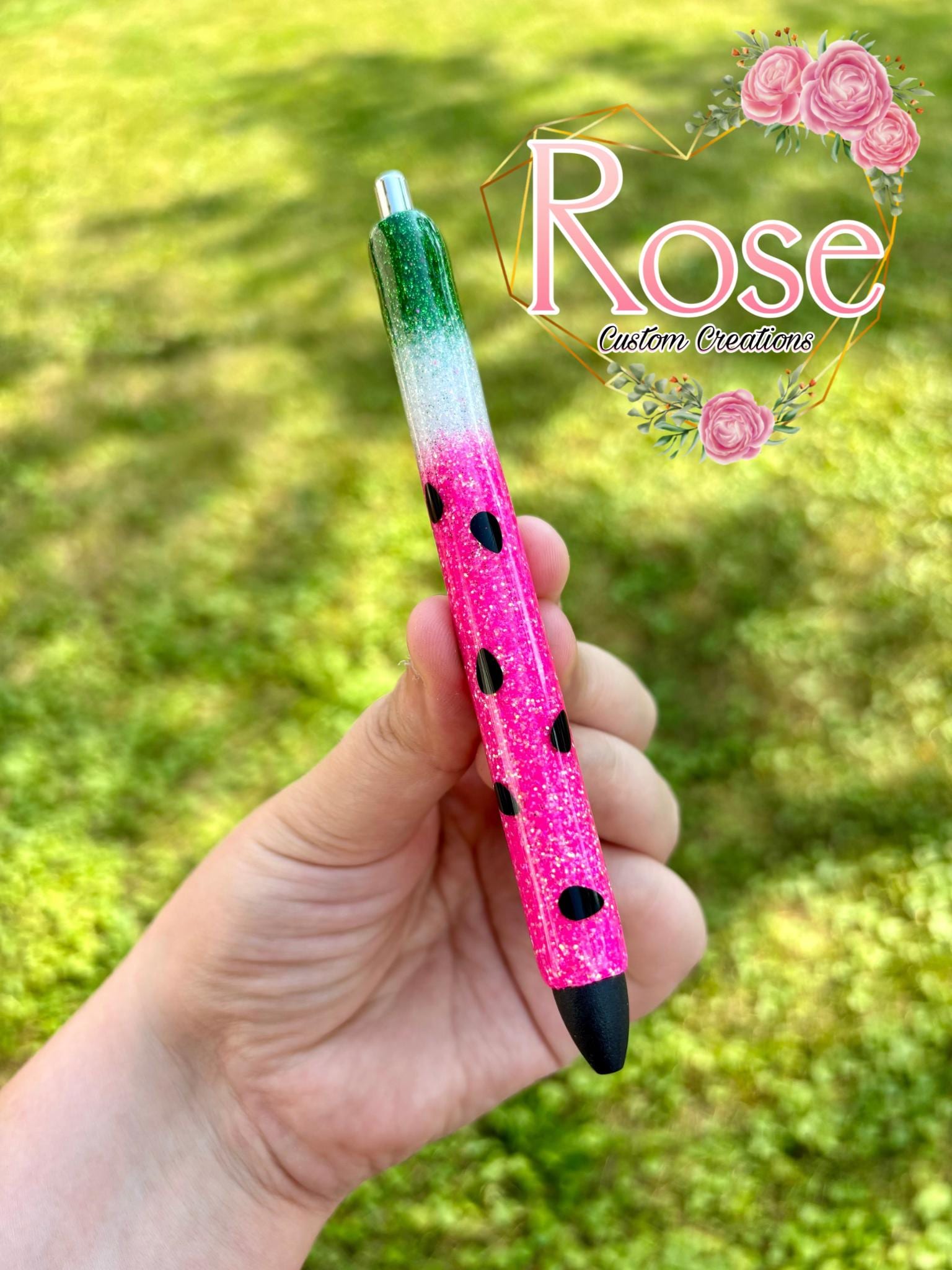 Watermelon Pen, Inkjoy Glitter Pen, Refillable Gel Pen, Personalized ...