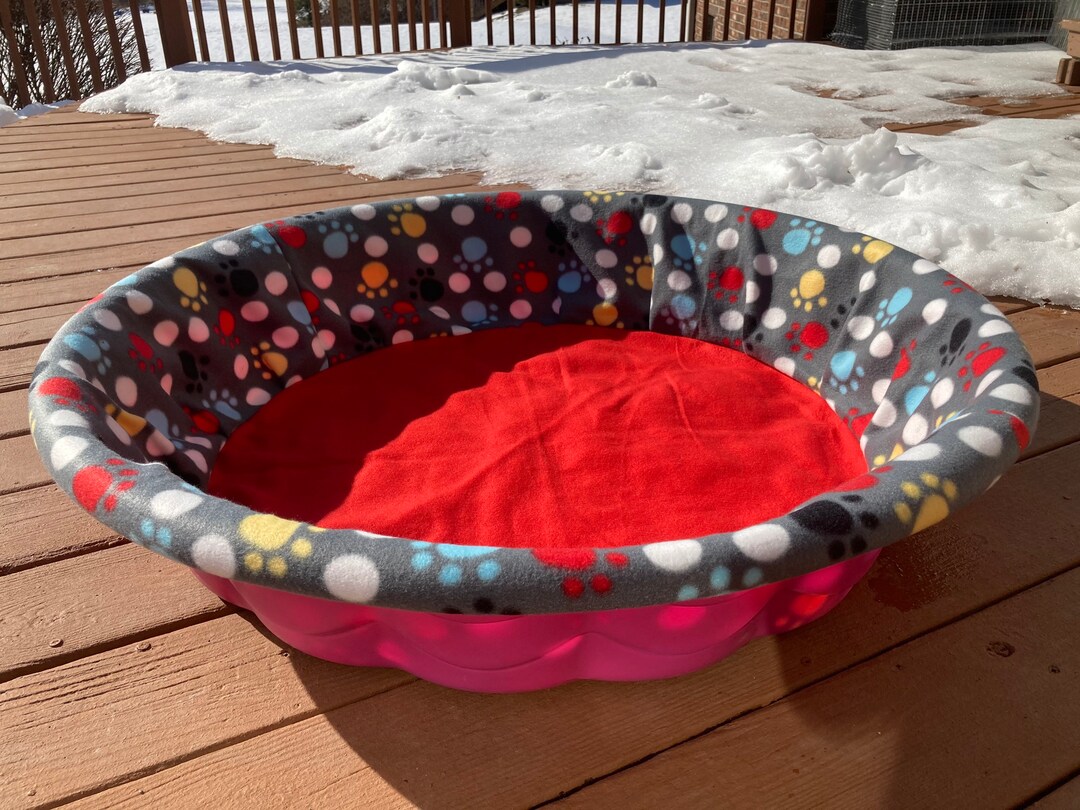 SHIPS FREE! MEDIUM Fleece Whelping Pool Cover - Red, Black, Blue, and ...