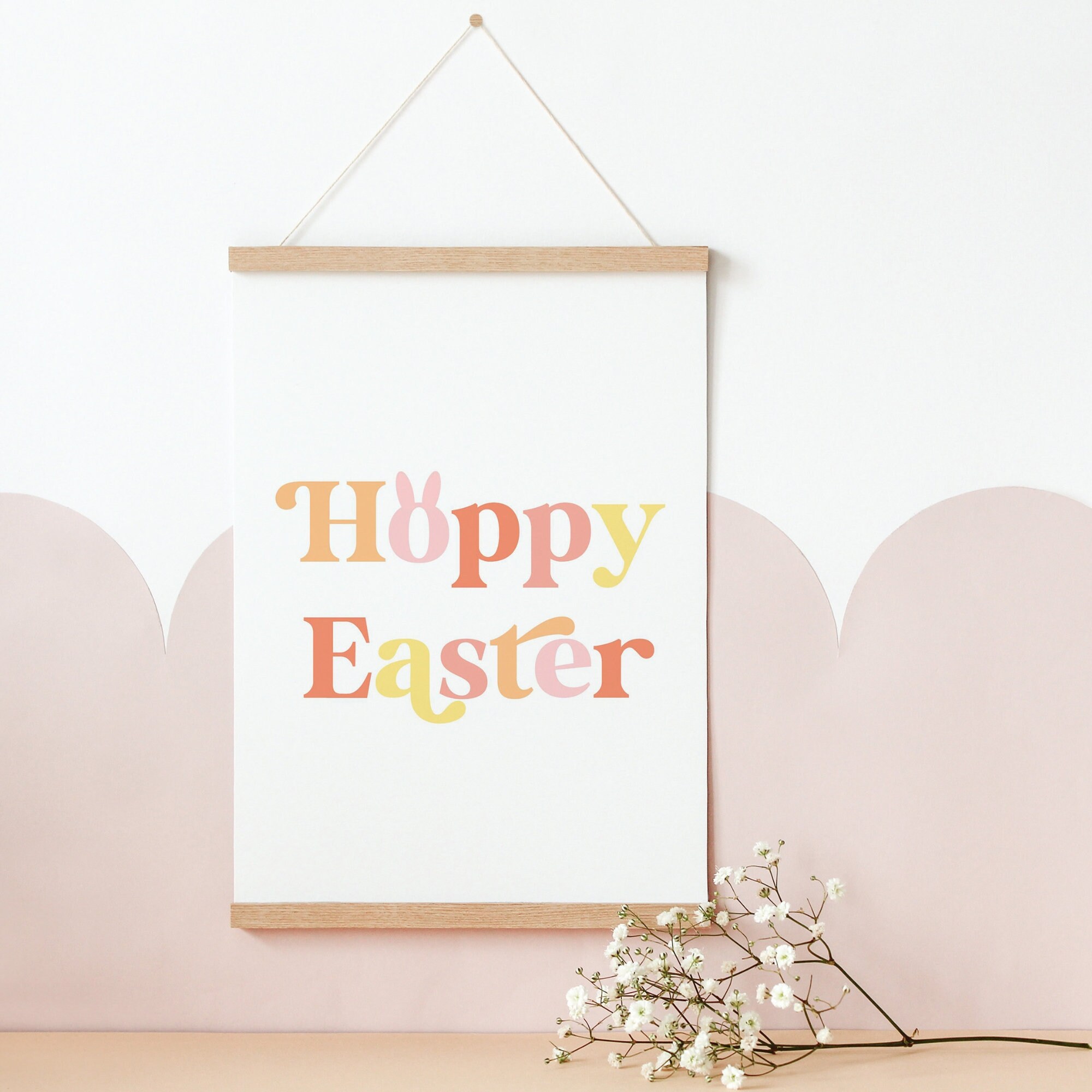 Hoppy Easter Print Spring Wall Art Kids Easter Print Spring - Etsy