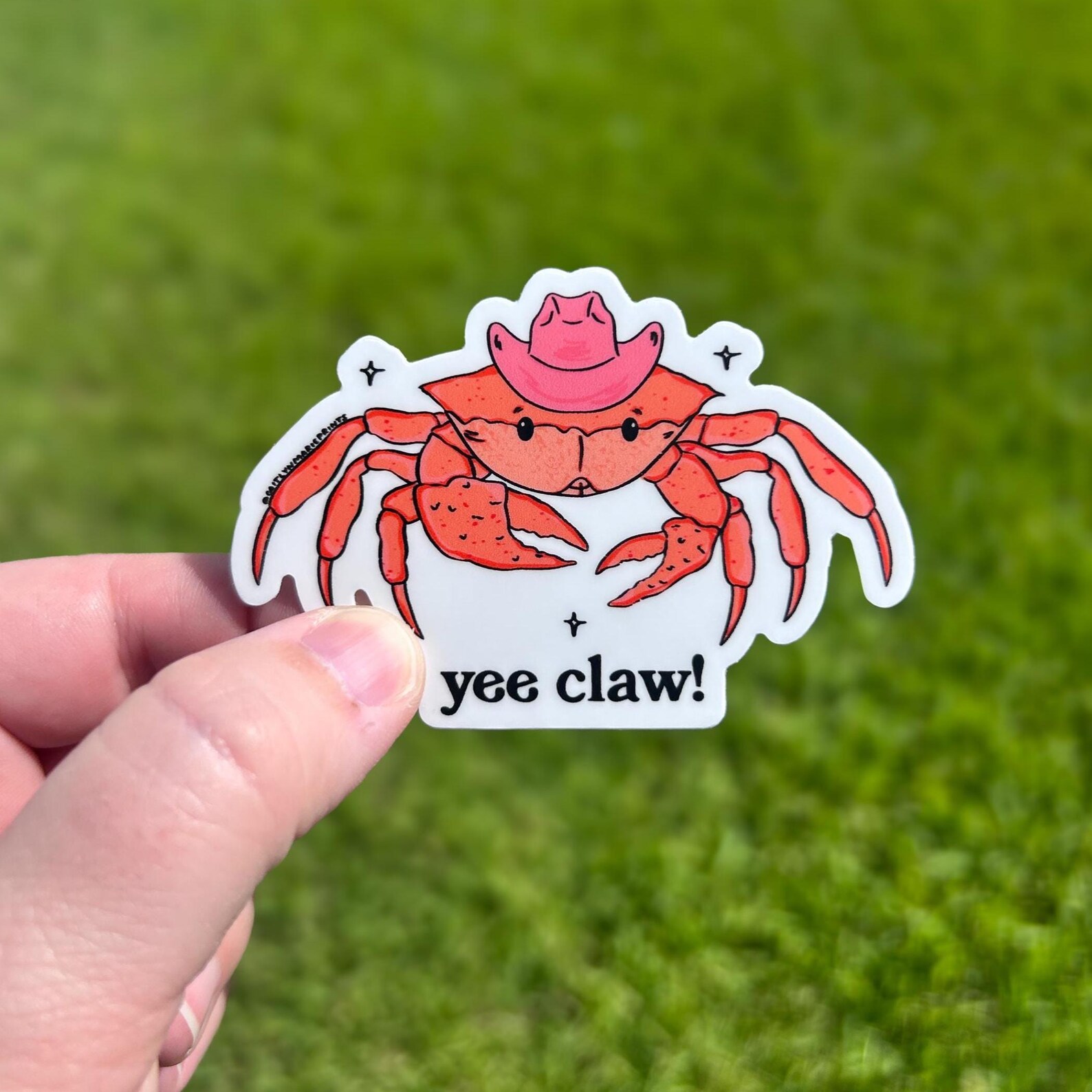 Yee Claw Crab Sticker, Funny Crab Sticker, Country Crab Sticker, Cute ...