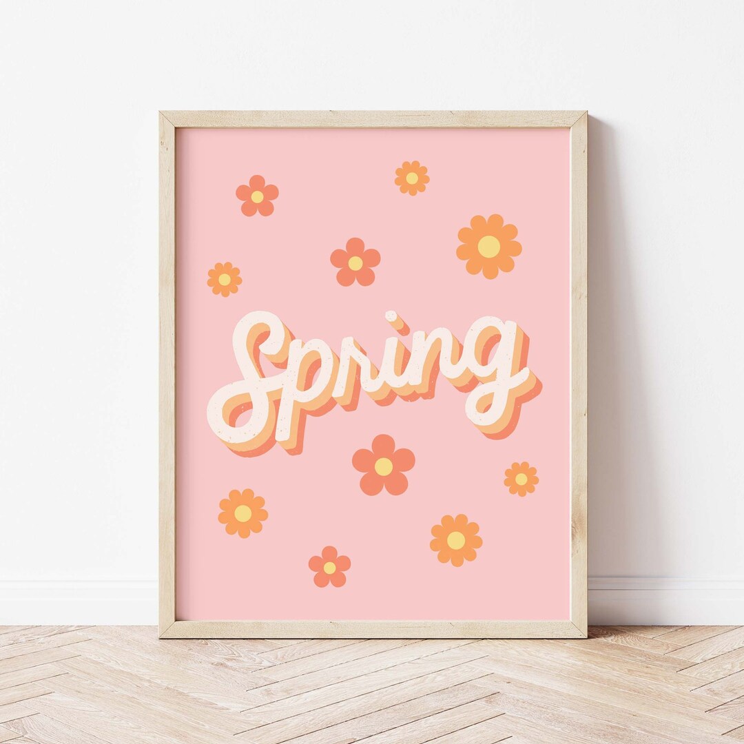 Spring Print, Playroom Printable, Spring Flowers Print, Spring Wall Art ...