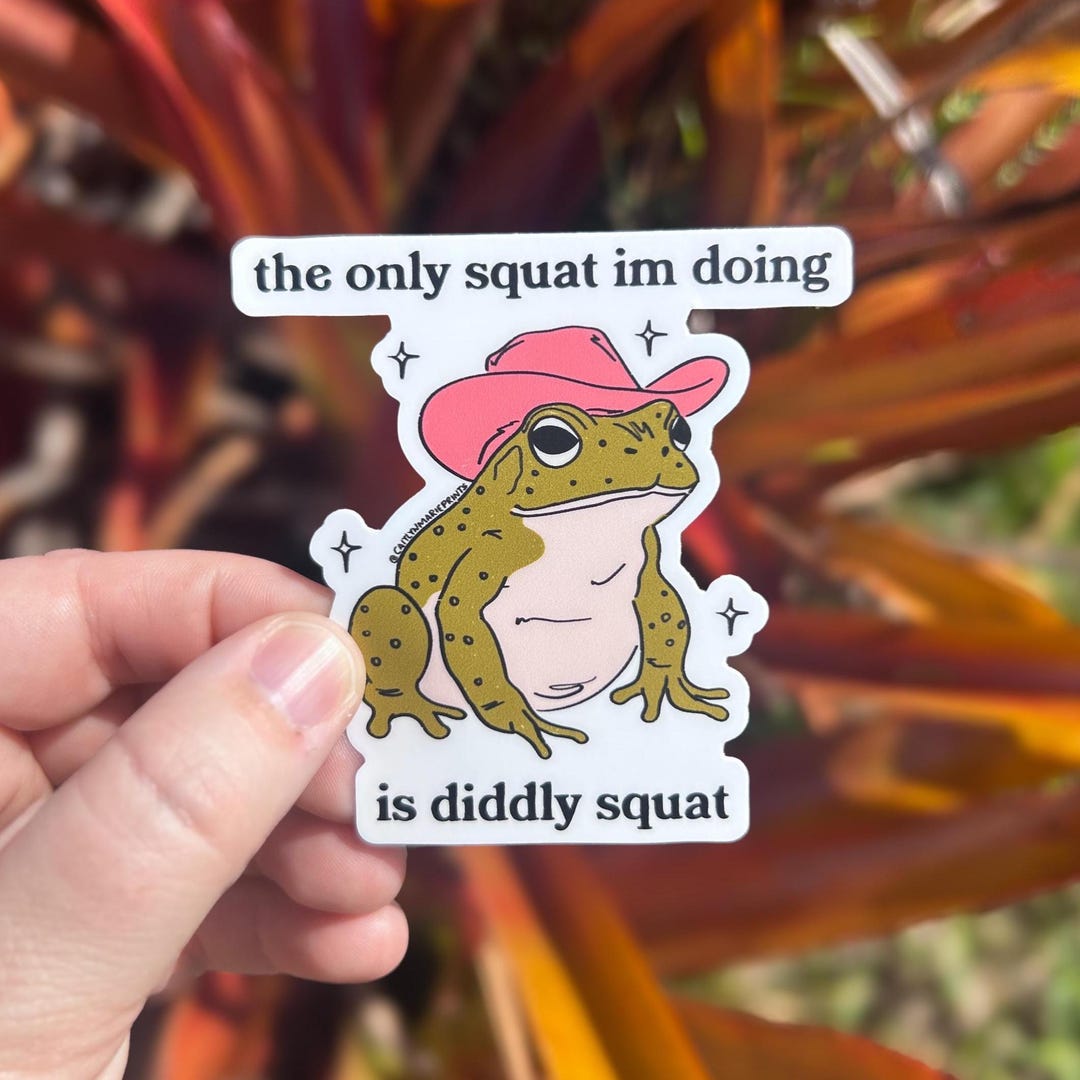 Country Toad Sticker, Diddly Squat Sticker, Cowboy Frog Sticker, Funny Western Sticker ...