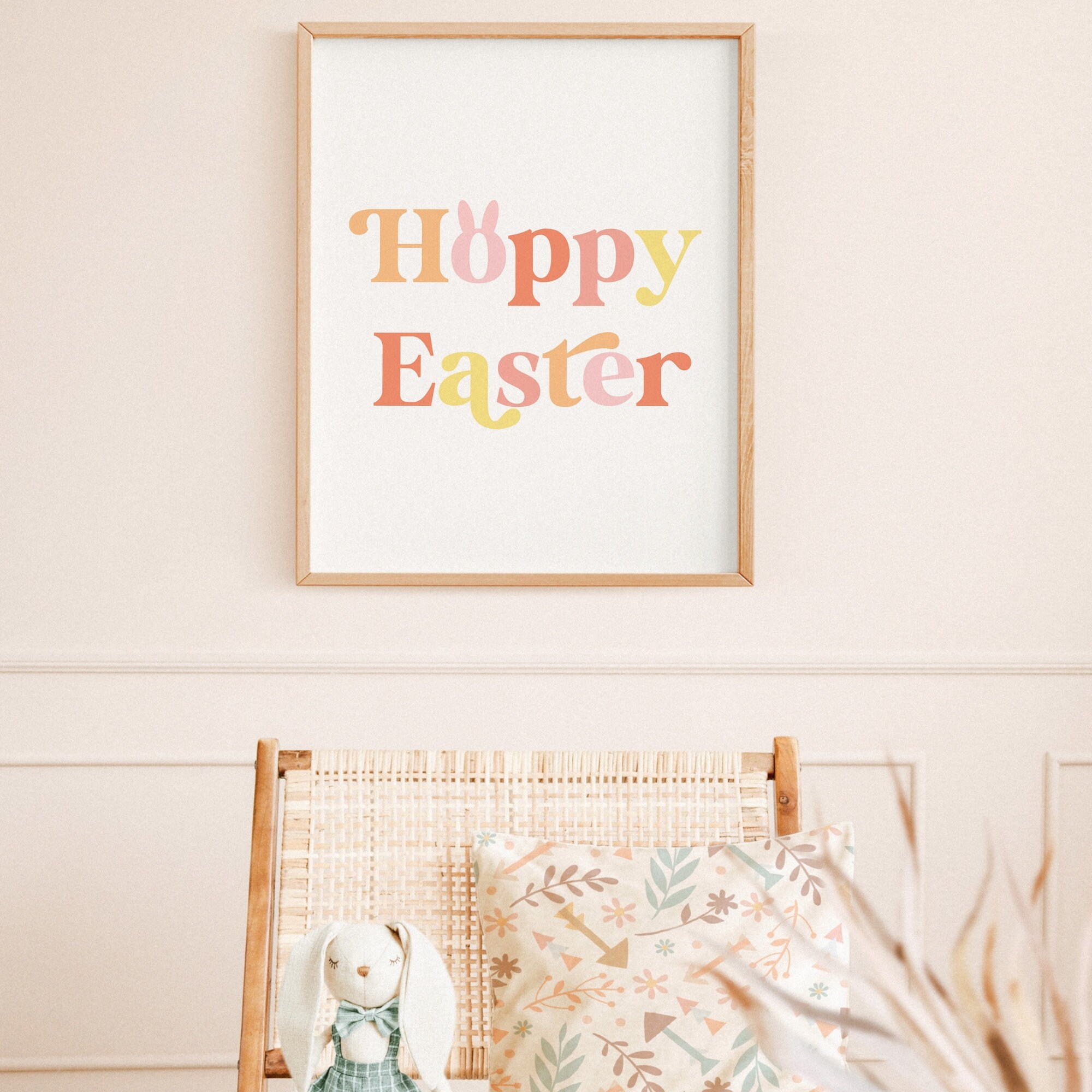 Hoppy Easter Print Spring Wall Art Kids Easter Print Spring - Etsy