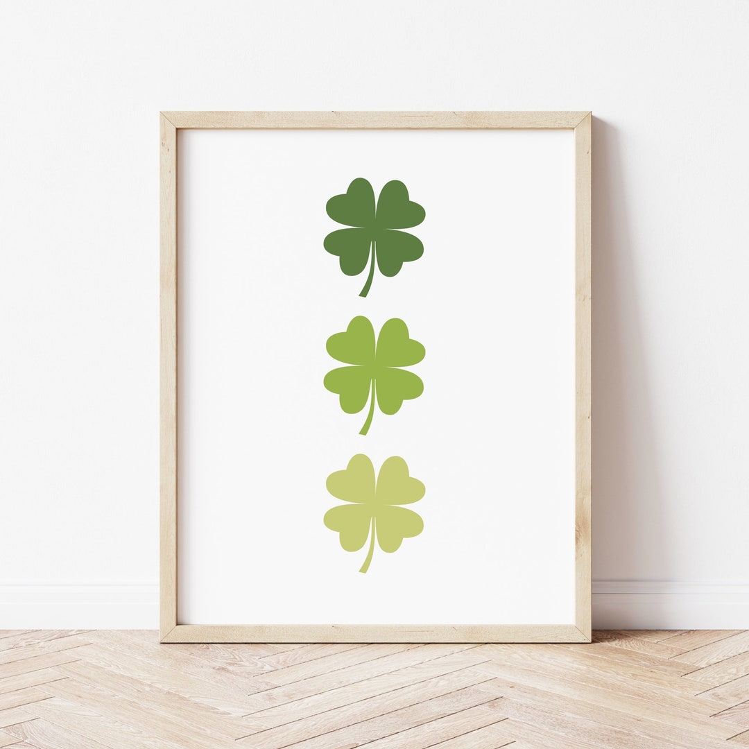 Shamrocks Print, St. Patricks Day Prints, Shamrock Printable, Boho St ...