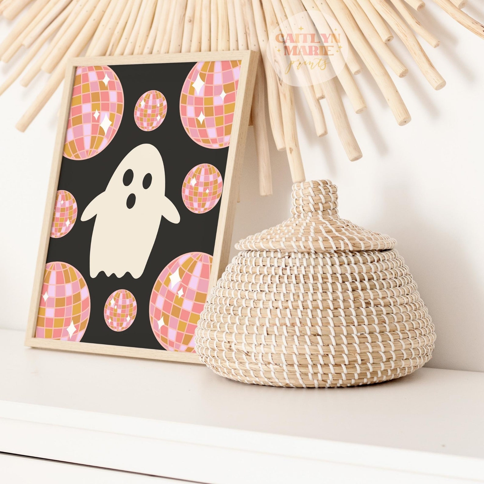 Disco Ghost Print Groovy Halloween Prints Disco Halloween - Etsy
