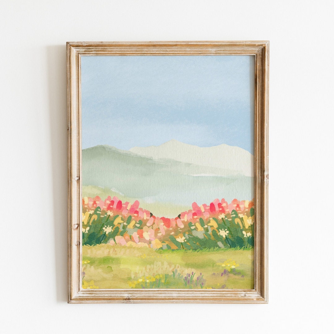 Spring Landscape Print, Spring Wall Art, Farmhouse Printable ...