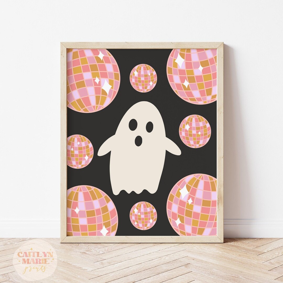 Disco Ghost Print Groovy Halloween Prints Disco Halloween - Etsy