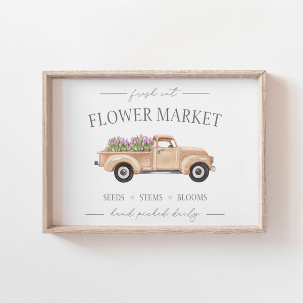 Fresh Flower Market Sign - Etsy