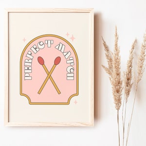 Perfect Match Print, Valentines Day Print, Boho Valentines Day ...