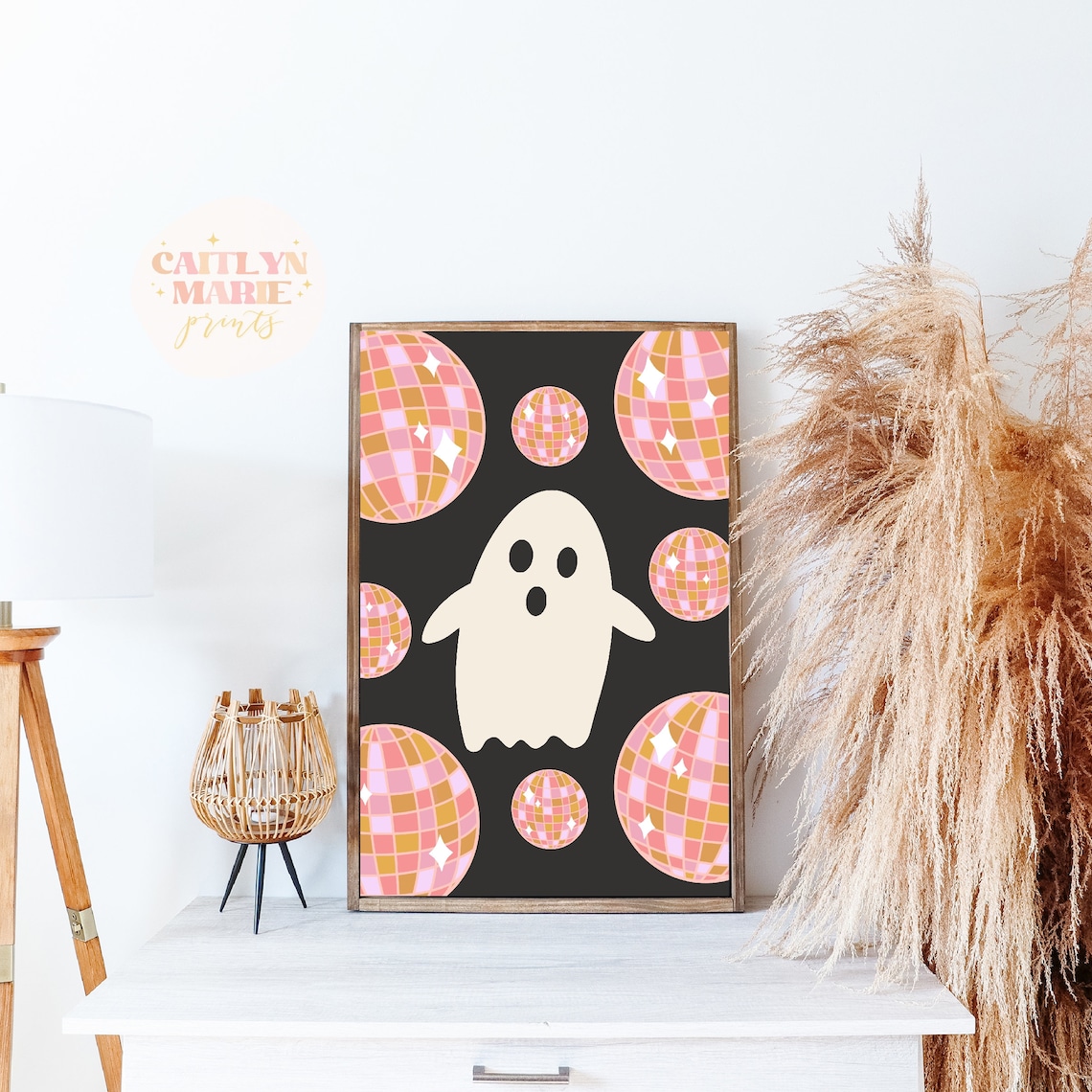 Disco Ghost Print Groovy Halloween Prints Disco Halloween - Etsy