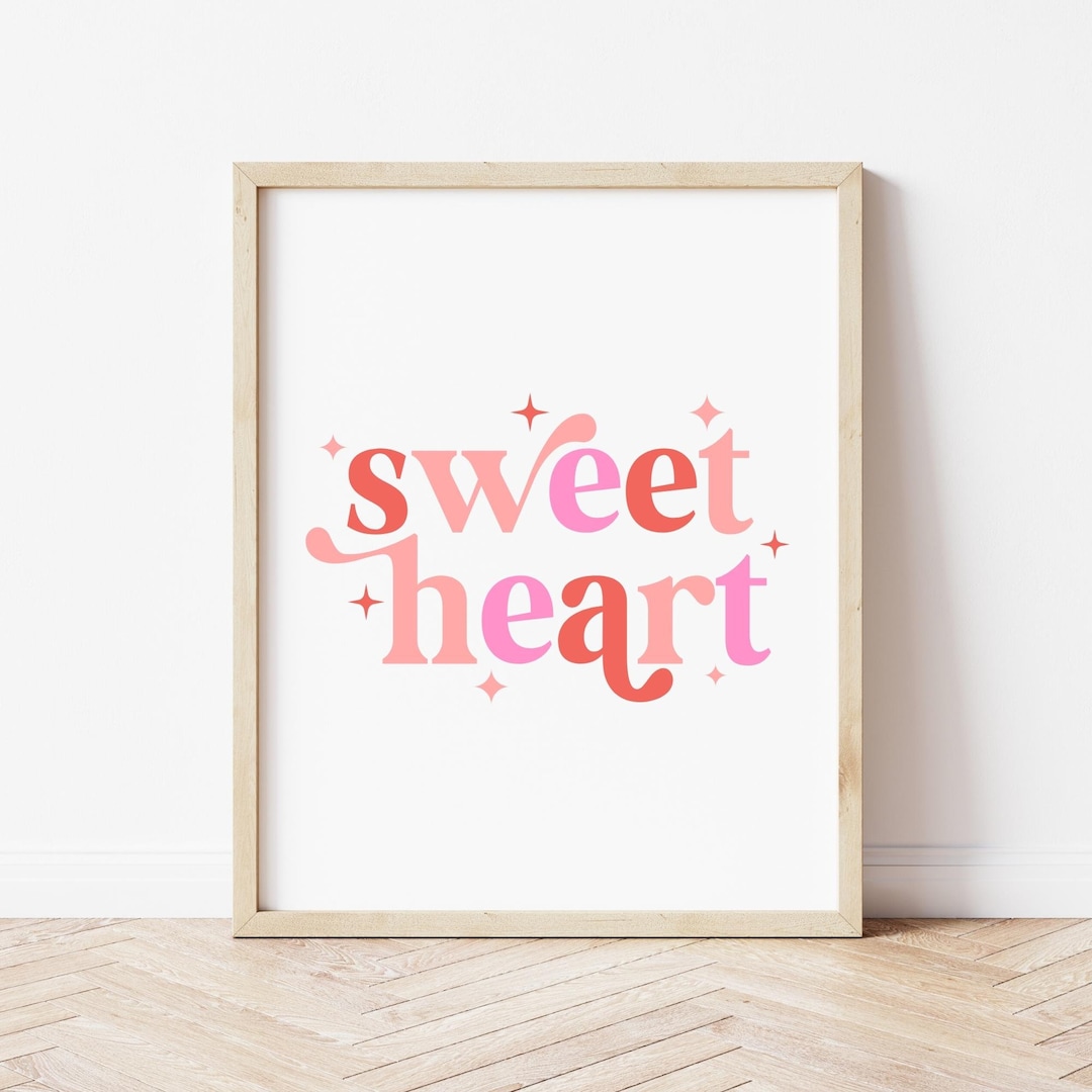 Sweetheart Print, Valentines Day Print, Kids Valentines, Boho ...