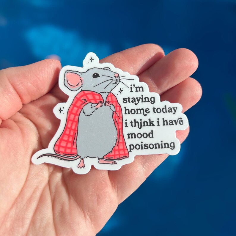 Mood Poisoning Mouse Sticker, Funny Rodent Gift, Weatherproof Vinyl - Etsy